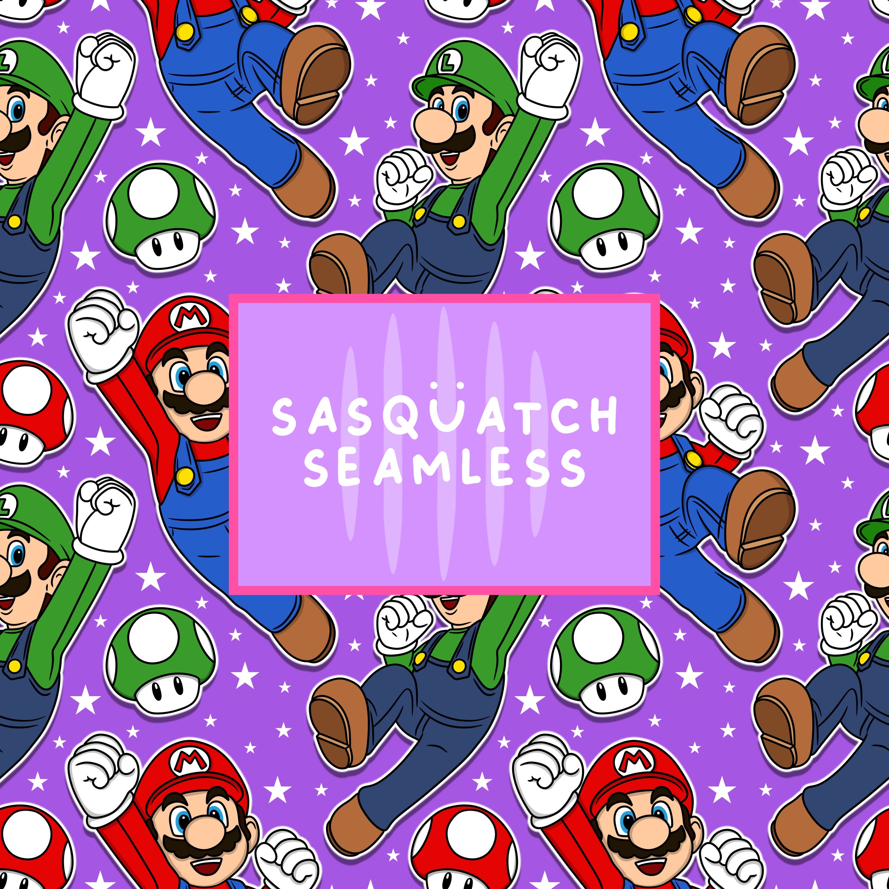 Set of 5 Mario Bros Seamless Patterns - Cool Kids Fabric Designs, Mario ...