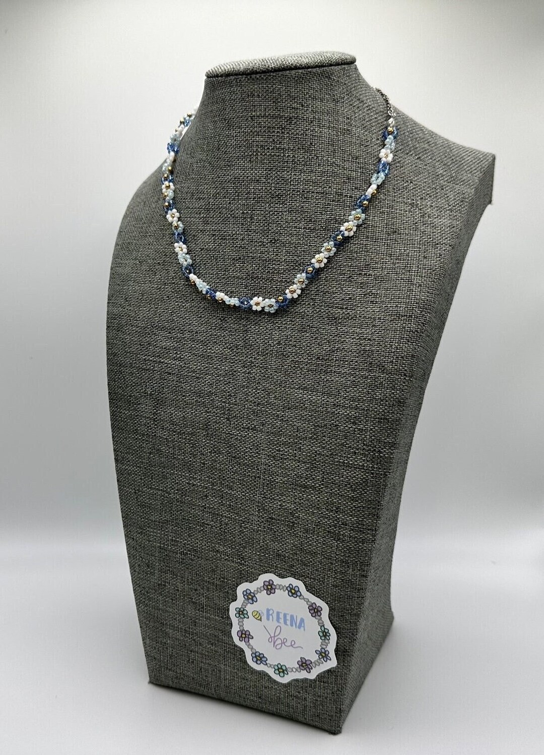 Dainty Daisy Bead Necklace, Daisy Seed Bead Necklace, Daisy Chain ...