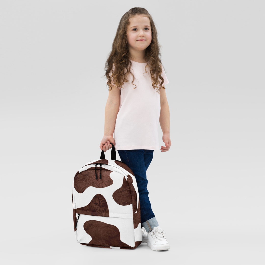 Unique Brown and White Cow Print Backpack - Etsy