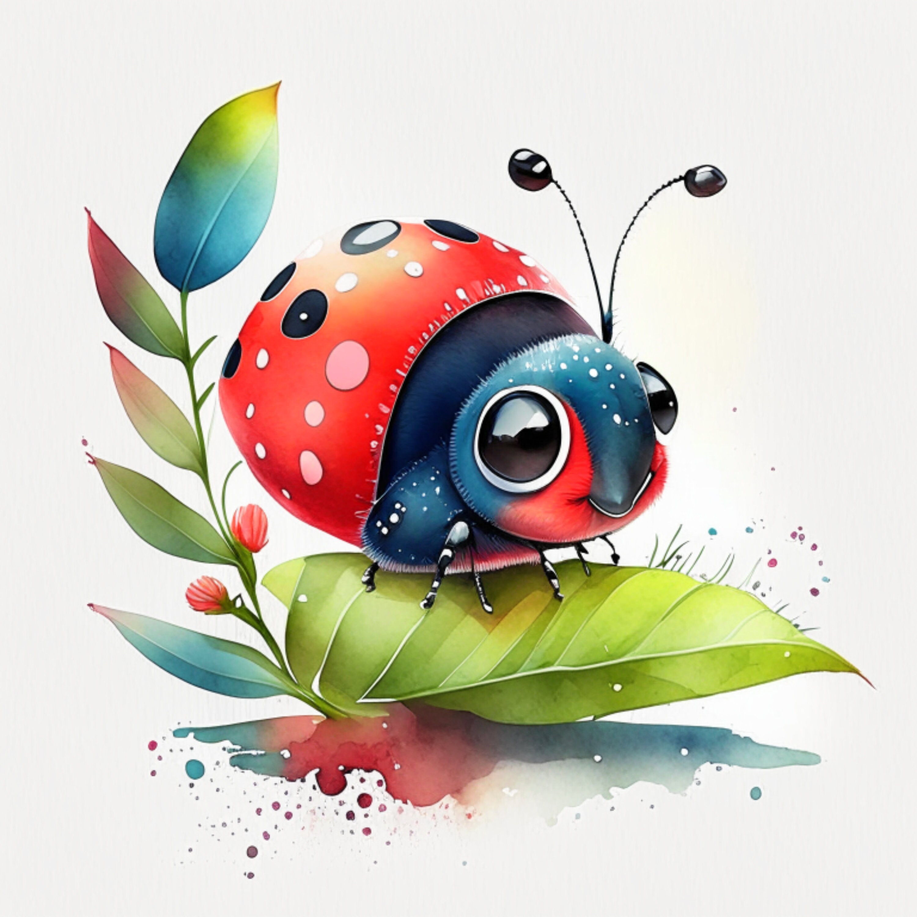 Cute Ladybird Clipart | 300dpi High Resolution | PNG Graphics | Instant ...