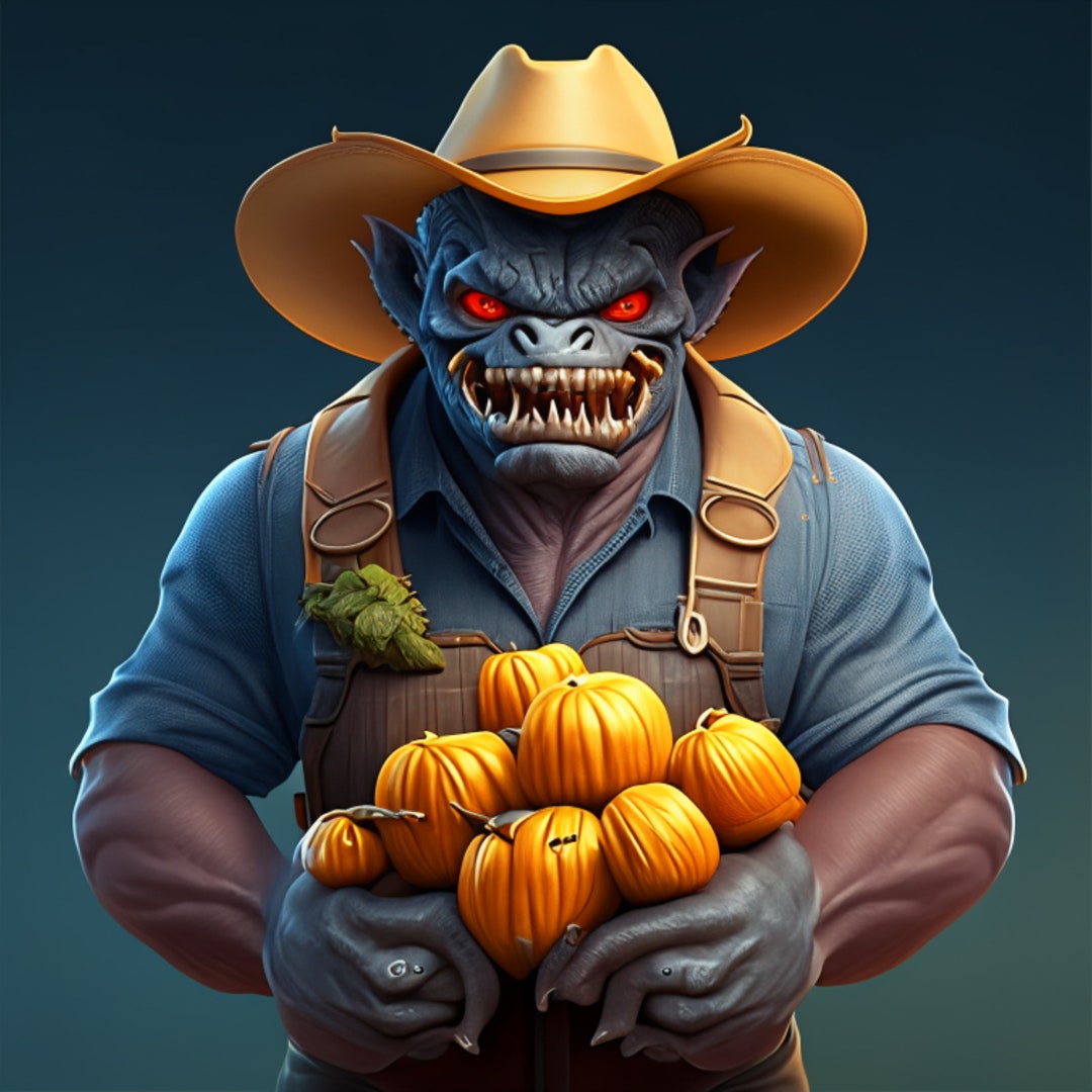 Farmer Monster Clipart 300dpi High Resolution PNG Graphics - Etsy