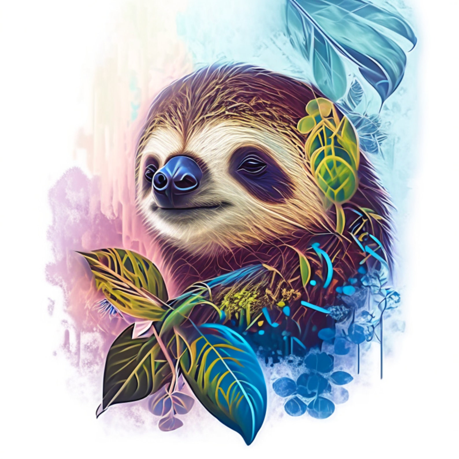 Cute Sloth Clipart | 300dpi High Resolution | PNG Graphics | Instant ...