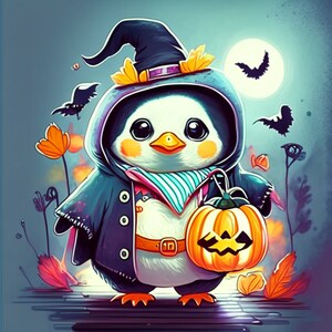 Halloween Penguin Clipart | 300dpi High Resolution | PNG Graphics ...