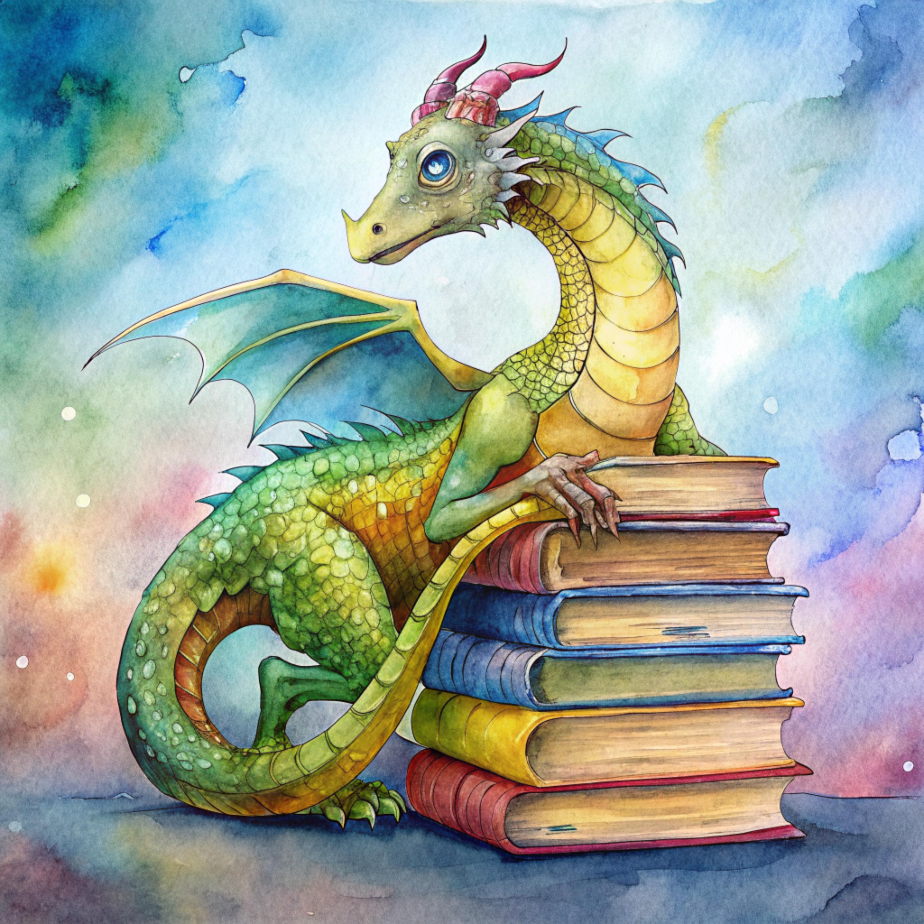 Dragon Guarding Books Clipart | 300dpi High Resolution | PNG Graphics ...