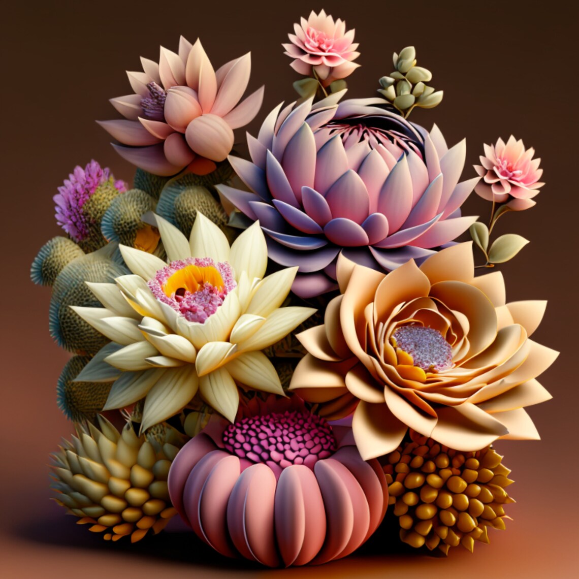 Cactus and Succulent Clipart 300dpi High Resolution PNG Graphics ...