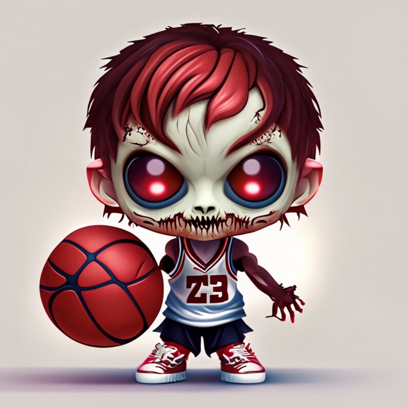 Cute Basketball Zombie Clipart | 300dpi | PNG Graphics | Instant ...