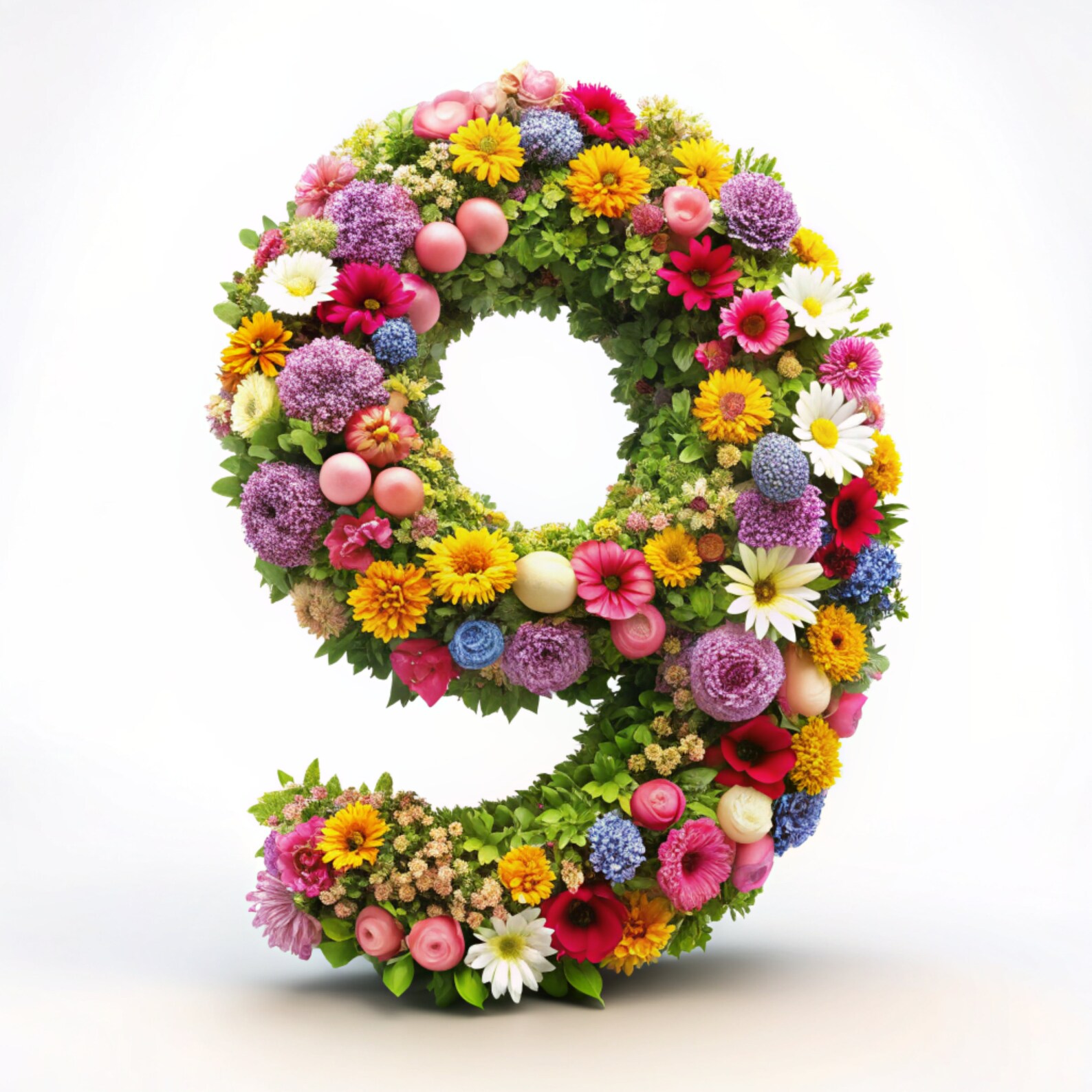 Numbered Flowers Clipart | 300dpi High Resolution | PNG Graphics ...