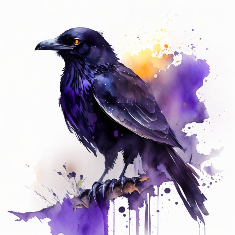 Crow Clipart | 300dpi High Resolution | PNG Graphics | Instant Download ...