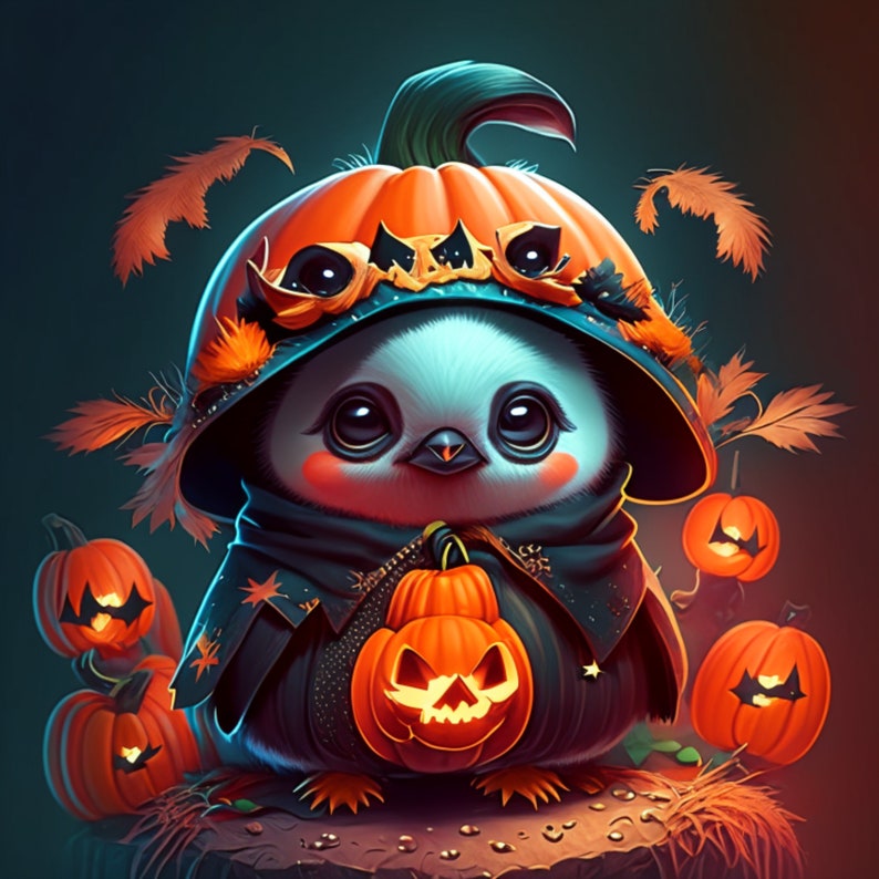 Halloween Penguin Clipart | 300dpi High Resolution | PNG Graphics ...