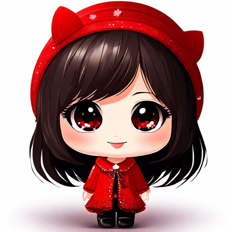 Chibi Girl Clipart 300dpi High Resolution PNG Graphics Instant Download ...
