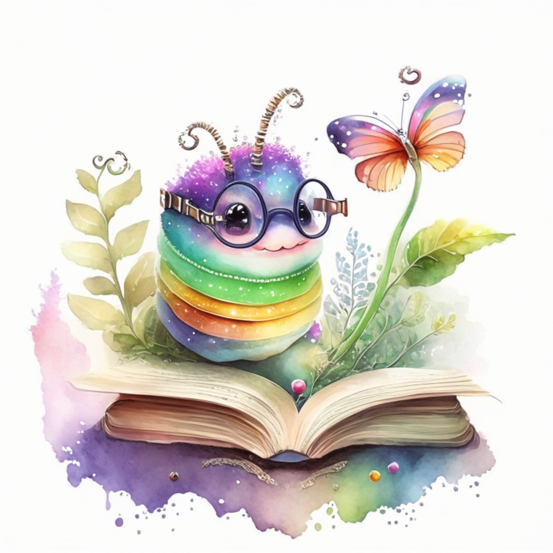 Cute Worm Clipart 300dpi High Resolution PNG Graphics - Etsy