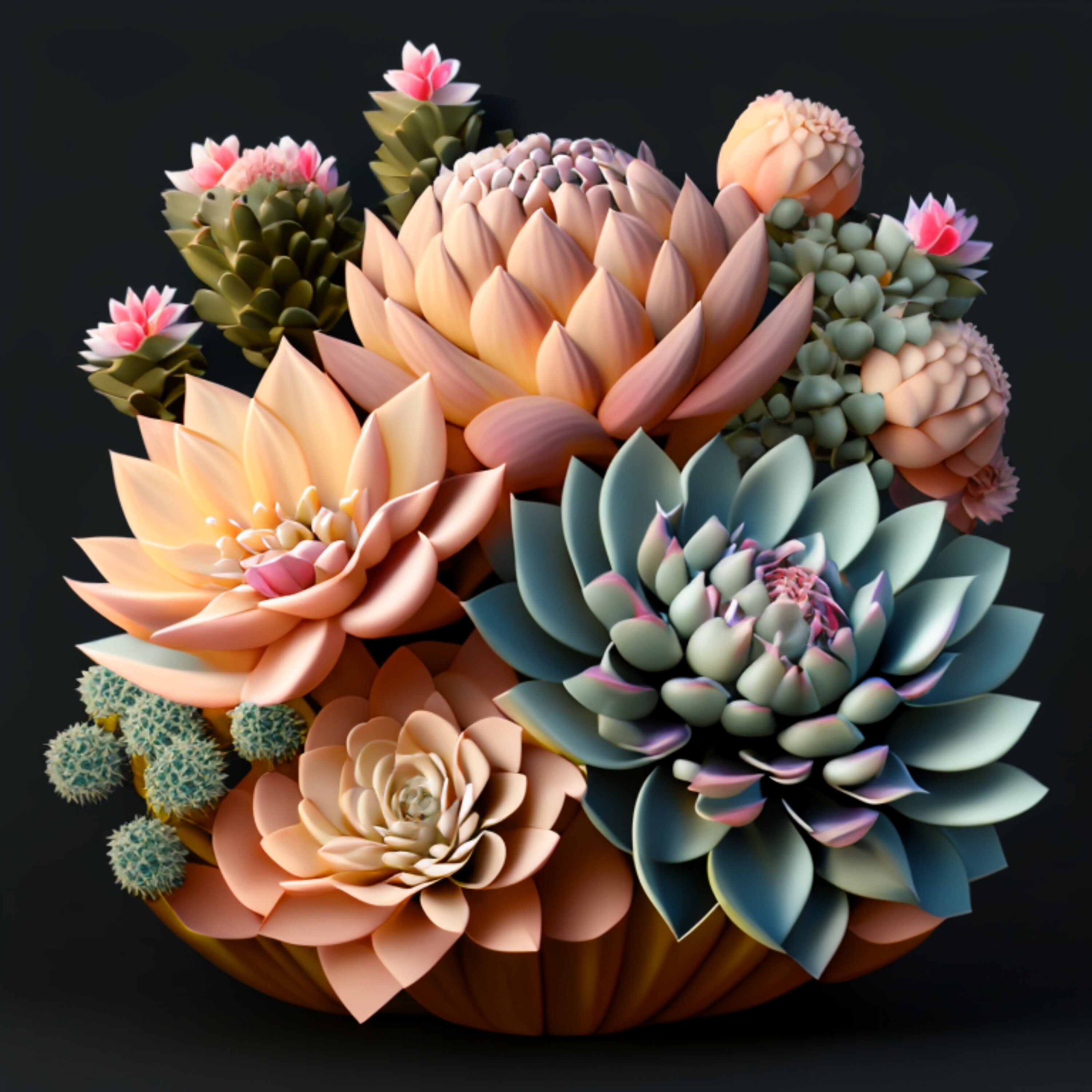 Cactus and Succulent Clipart 300dpi High Resolution PNG Graphics ...