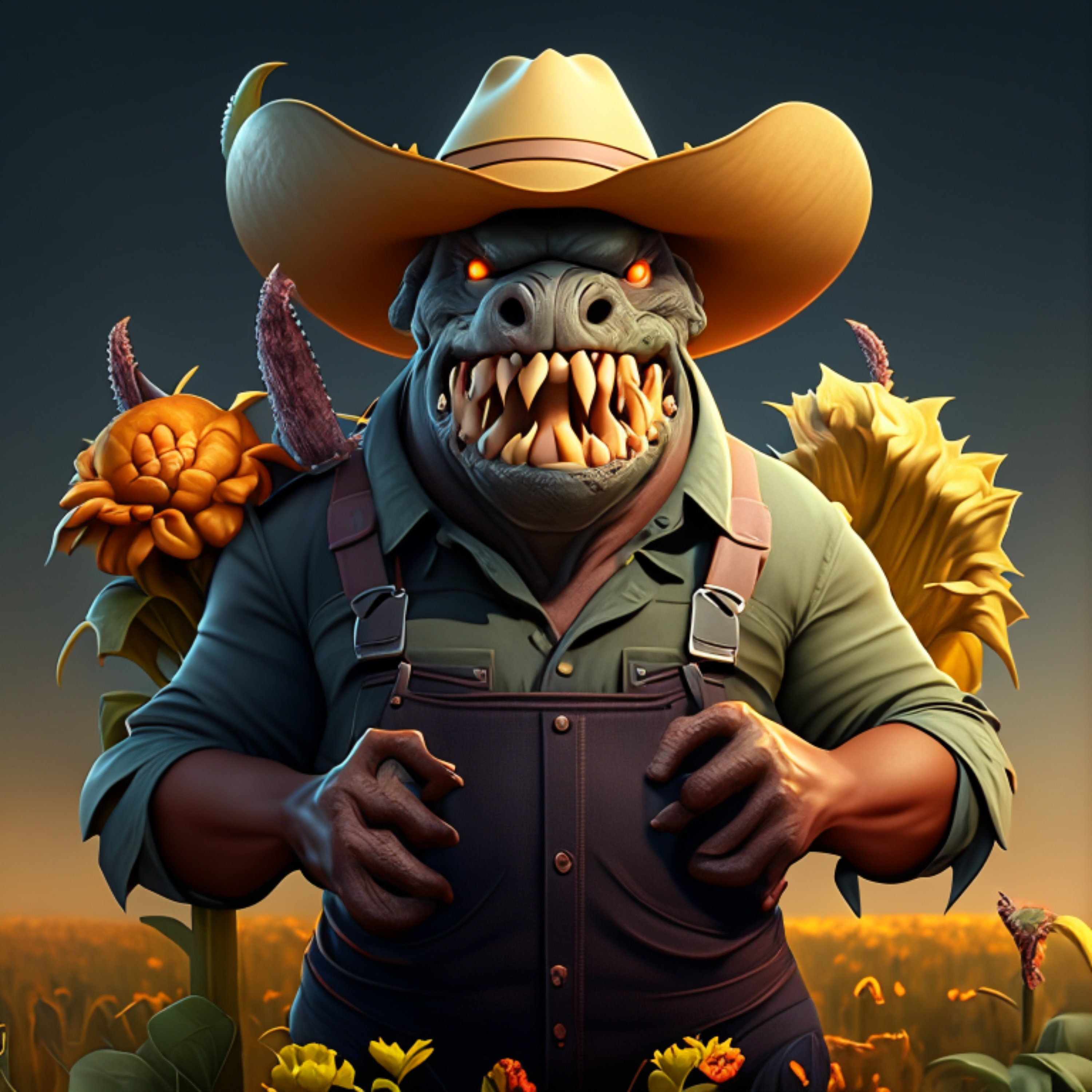 Farmer Monster Clipart | 300dpi High Resolution | PNG Graphics ...