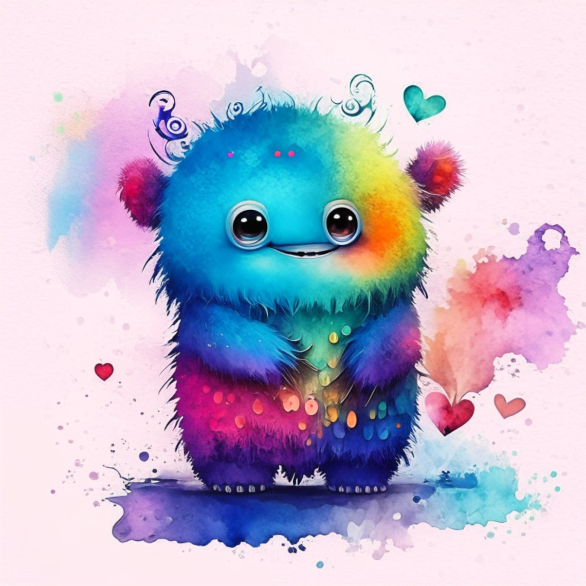 Cute Monster Love Clipart 300dpi PNG Graphics Instant Download for ...