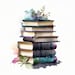 Cute Stack of Books Clipart | 300dpi | PNG Graphics | Instant Download ...