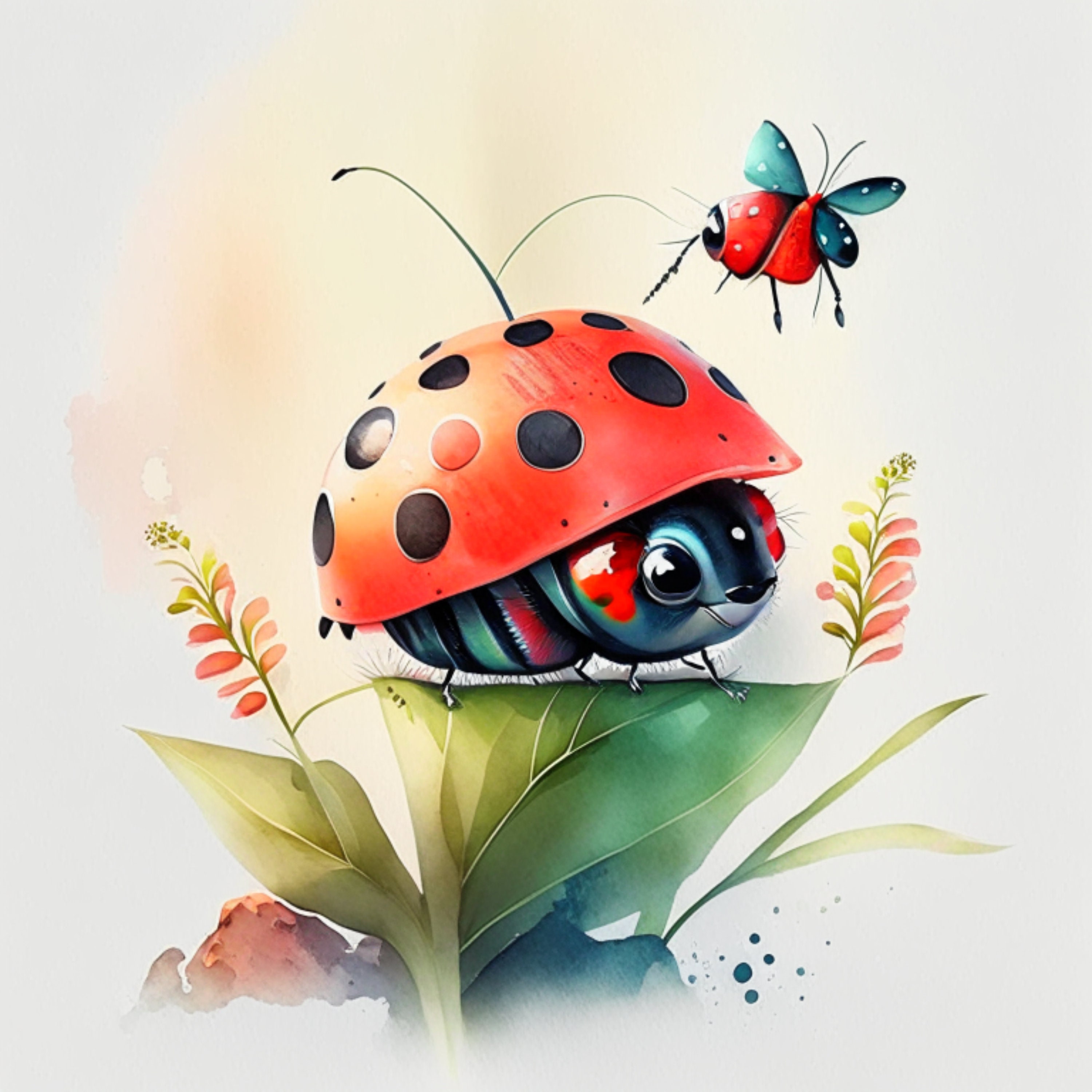 Cute Ladybird Clipart | 300dpi High Resolution | PNG Graphics | Instant ...