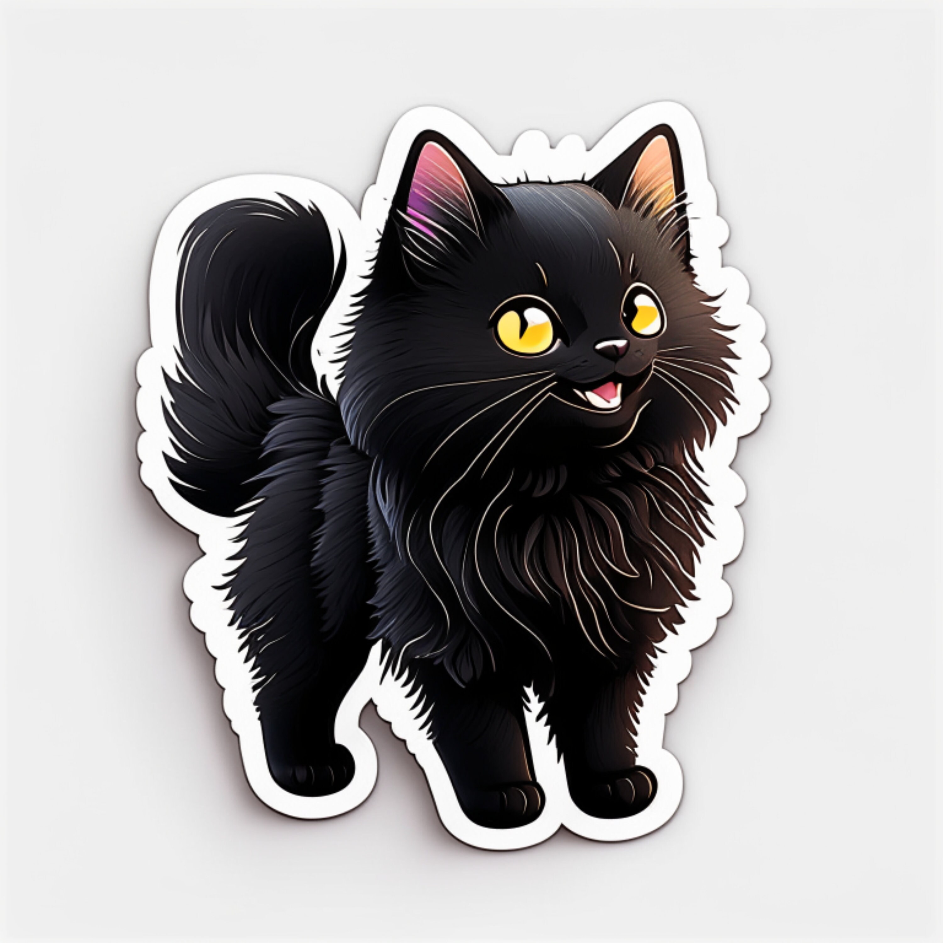 Cute Cat Sticker Print and Cut Digital PNG Sticker Sheets, 10 Different ...