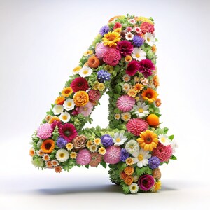 Numbered Flowers Clipart | 300dpi High Resolution | PNG Graphics ...