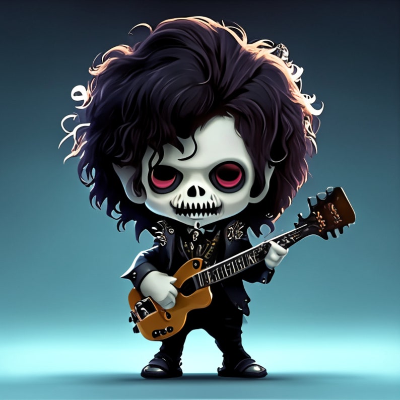 Musician Zombie Clipart | Rock Guitar PNG Graphics (digital Download ...