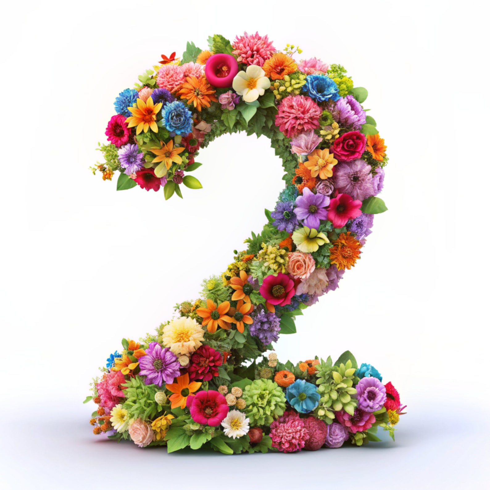 Numbered Flowers Clipart | 300dpi High Resolution | PNG Graphics ...
