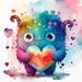 Cute Monster Love Clipart | 300dpi | PNG Graphics | Instant Download ...