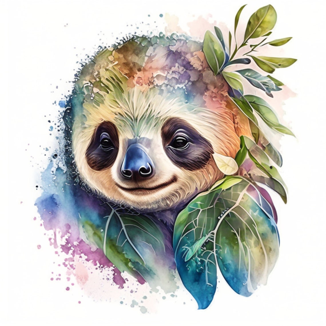 Cute Sloth Clipart 300dpi High Resolution PNG Graphics Instant Download ...