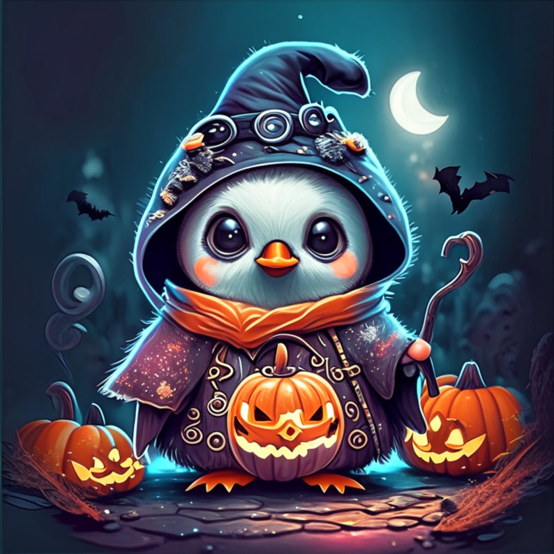 Halloween Penguin Clipart | 300dpi High Resolution | PNG Graphics ...