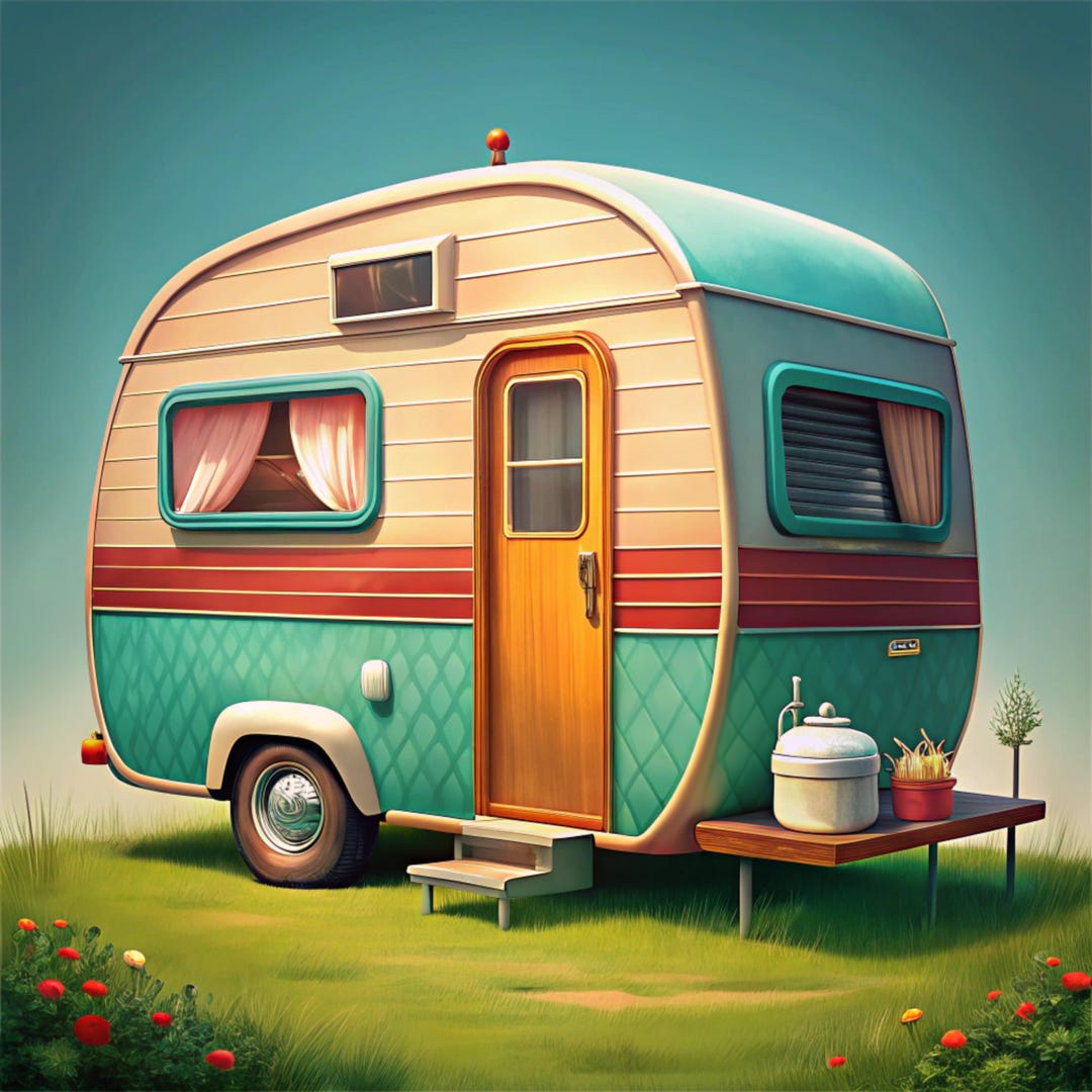 Caravan Clipart: Colorful PNG Graphics (commercial Use, Instant ...