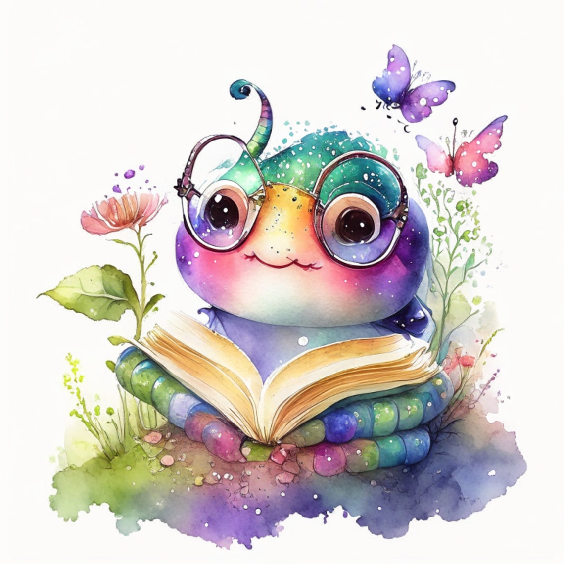 Cute Worm Clipart 300dpi High Resolution PNG Graphics - Etsy