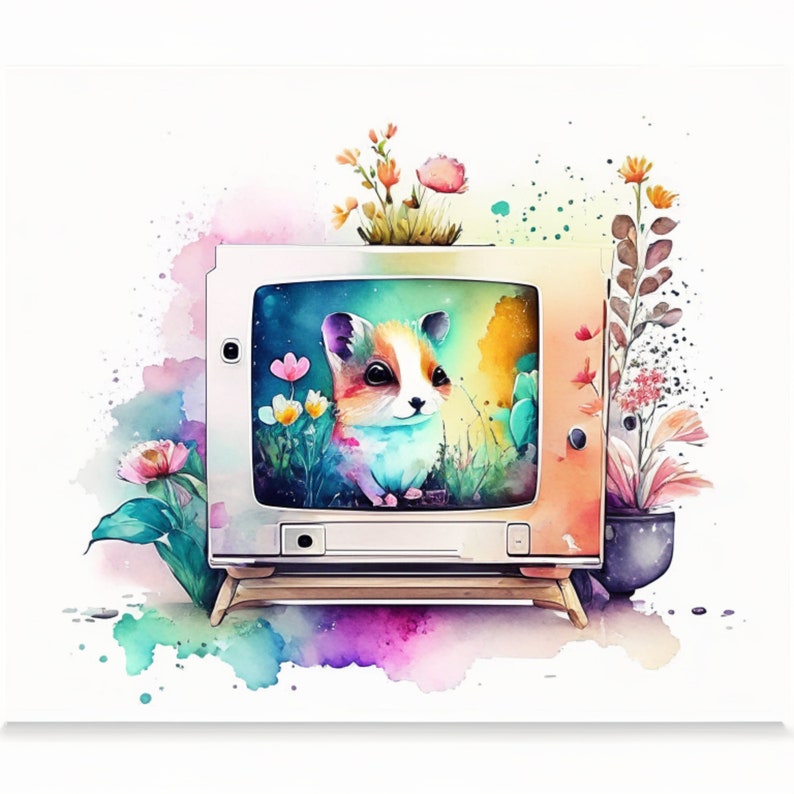 Cute Television Clipart 300dpi High Resolution PNG Graphics Instant ...