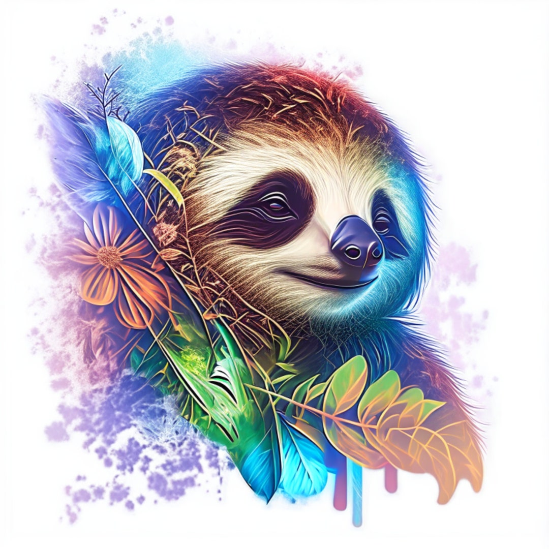 Cute Sloth Clipart | 300dpi High Resolution | PNG Graphics | Instant ...