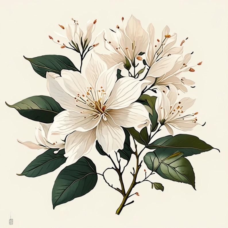 Jasmine Clipart 300dpi High Resolution PNG Graphics - Etsy