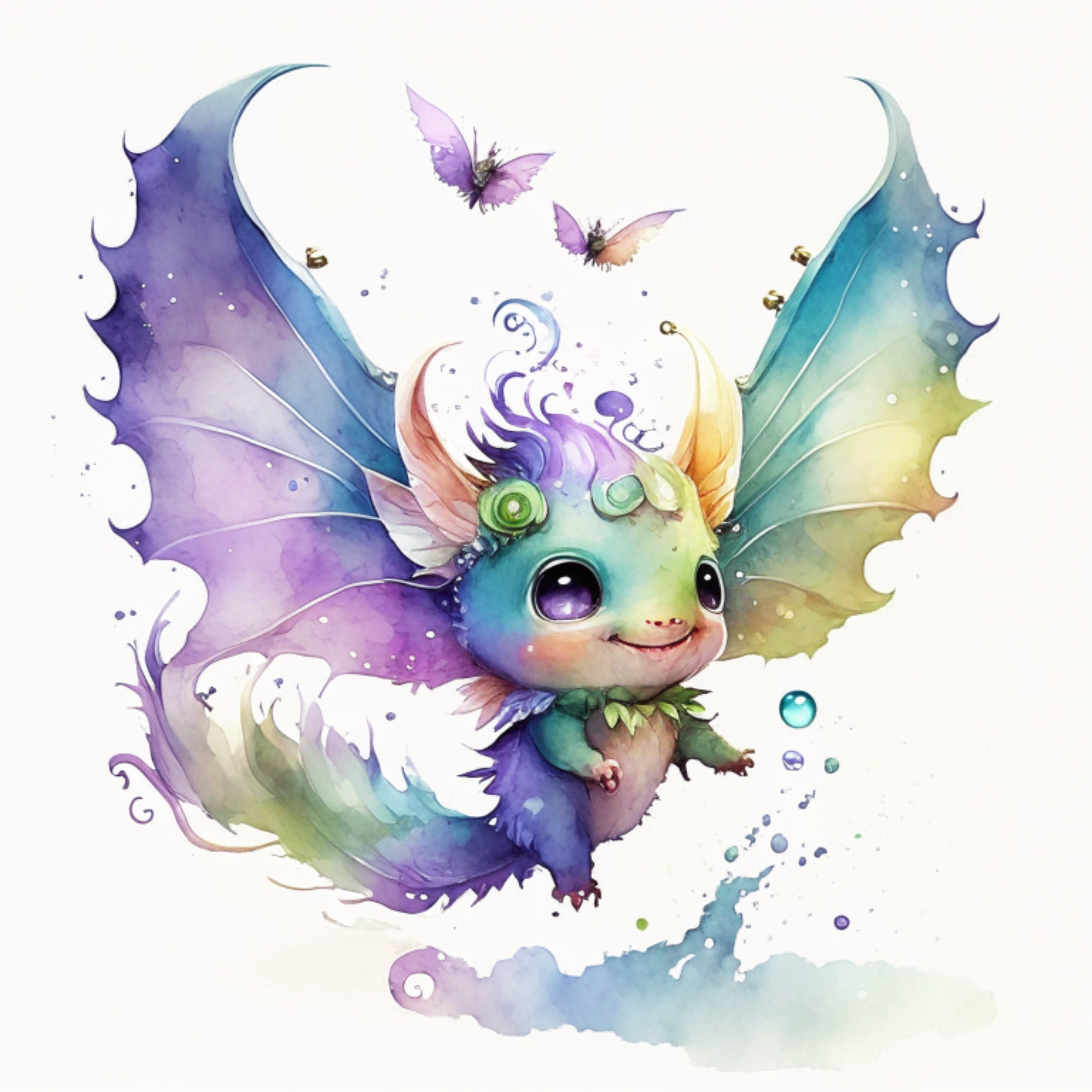 Cute Monster Fairy Clipart 300dpi PNG Graphics Instant Download for ...