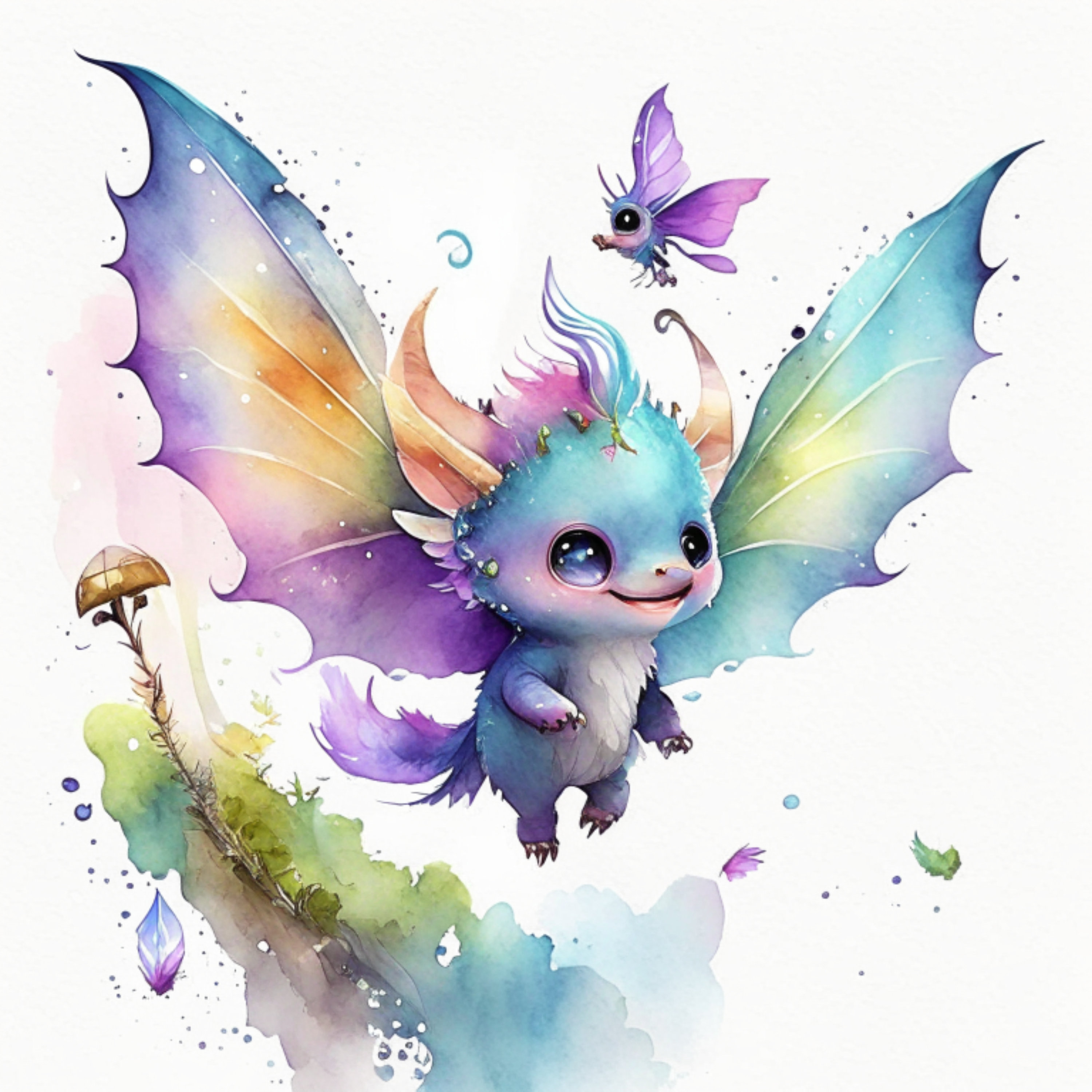 Cute Monster Fairy Clipart 300dpi PNG Graphics Instant Download for ...