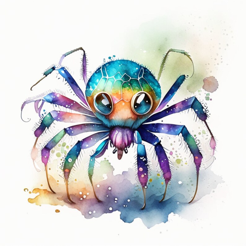 Cute Spider Clipart | 300dpi High Resolution | PNG Graphics | Instant ...