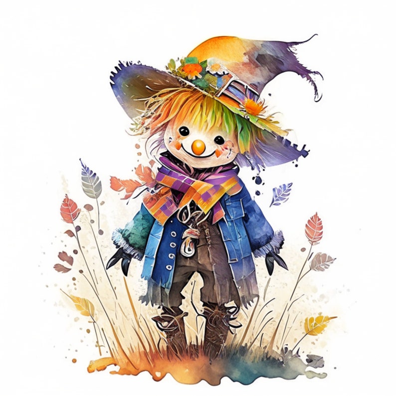 Cute Scarecrow Clipart | 300dpi High Resolution | PNG Graphics ...