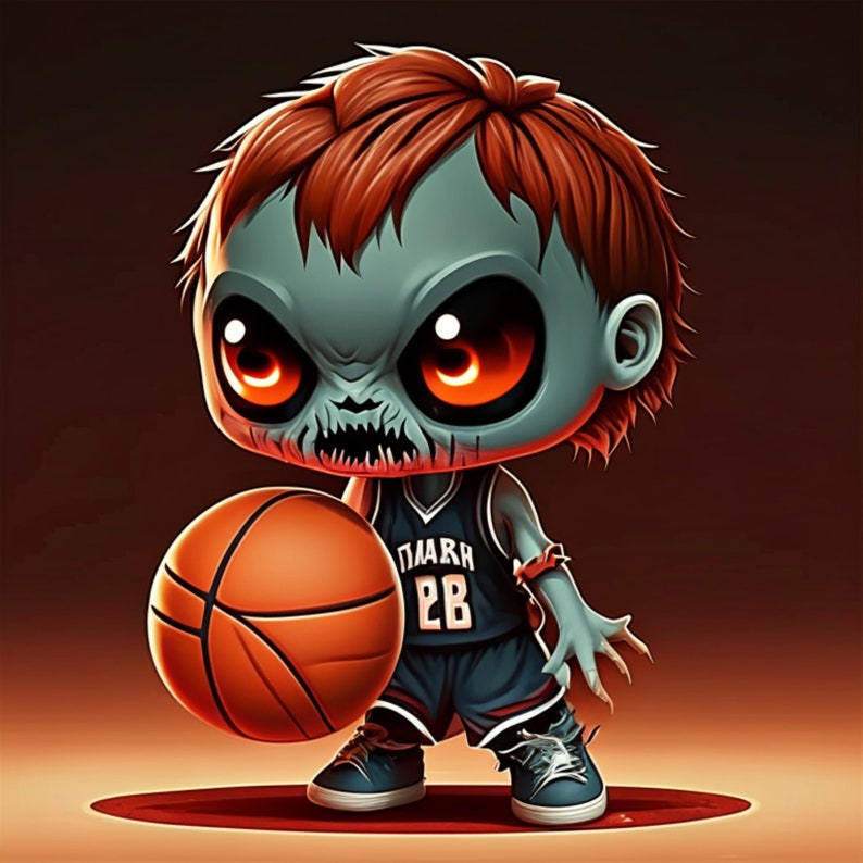 Cute Basketball Zombie Clipart | 300dpi | PNG Graphics | Instant ...