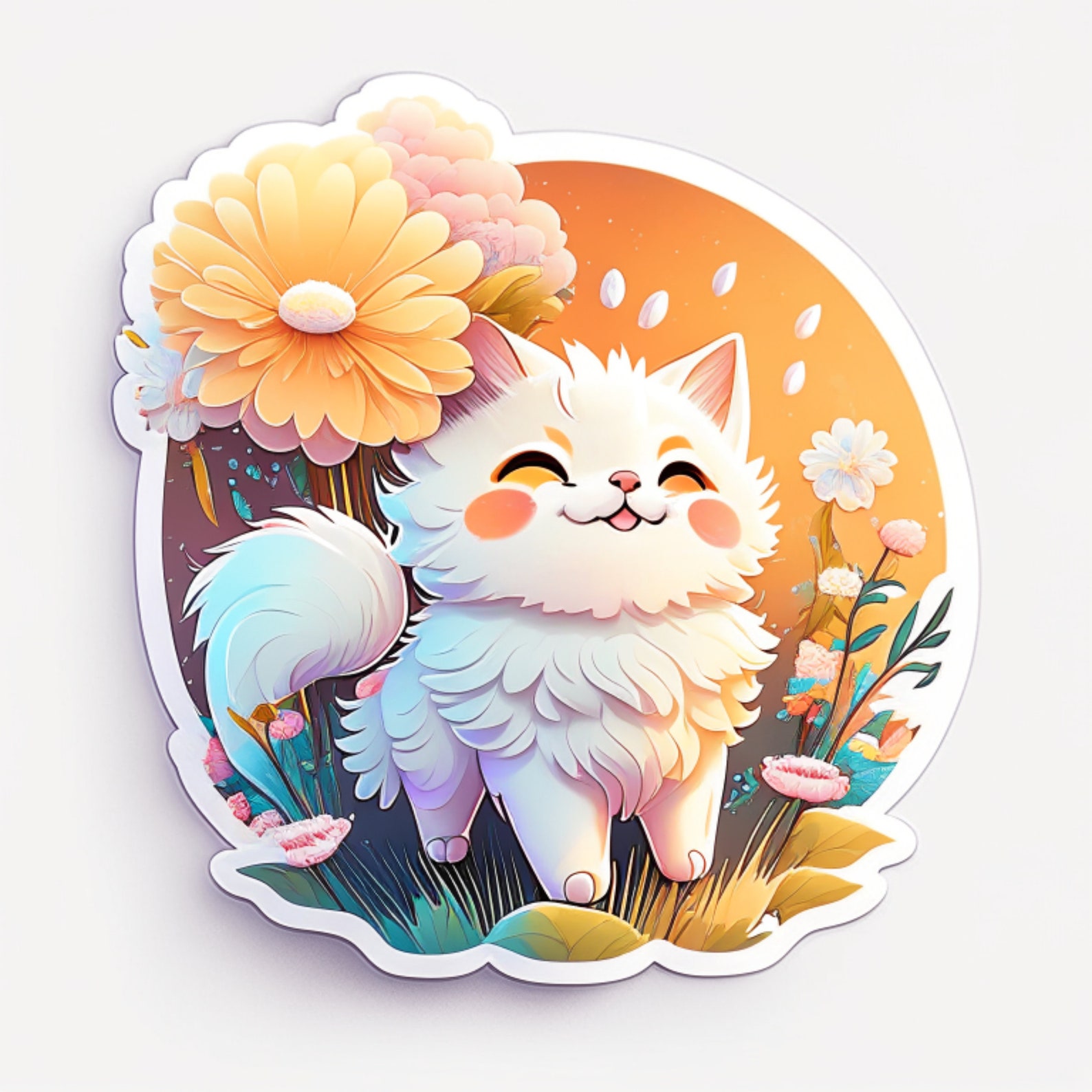 Cute Cat Sticker Print and Cut Digital PNG Sticker Sheets, 10 Different ...