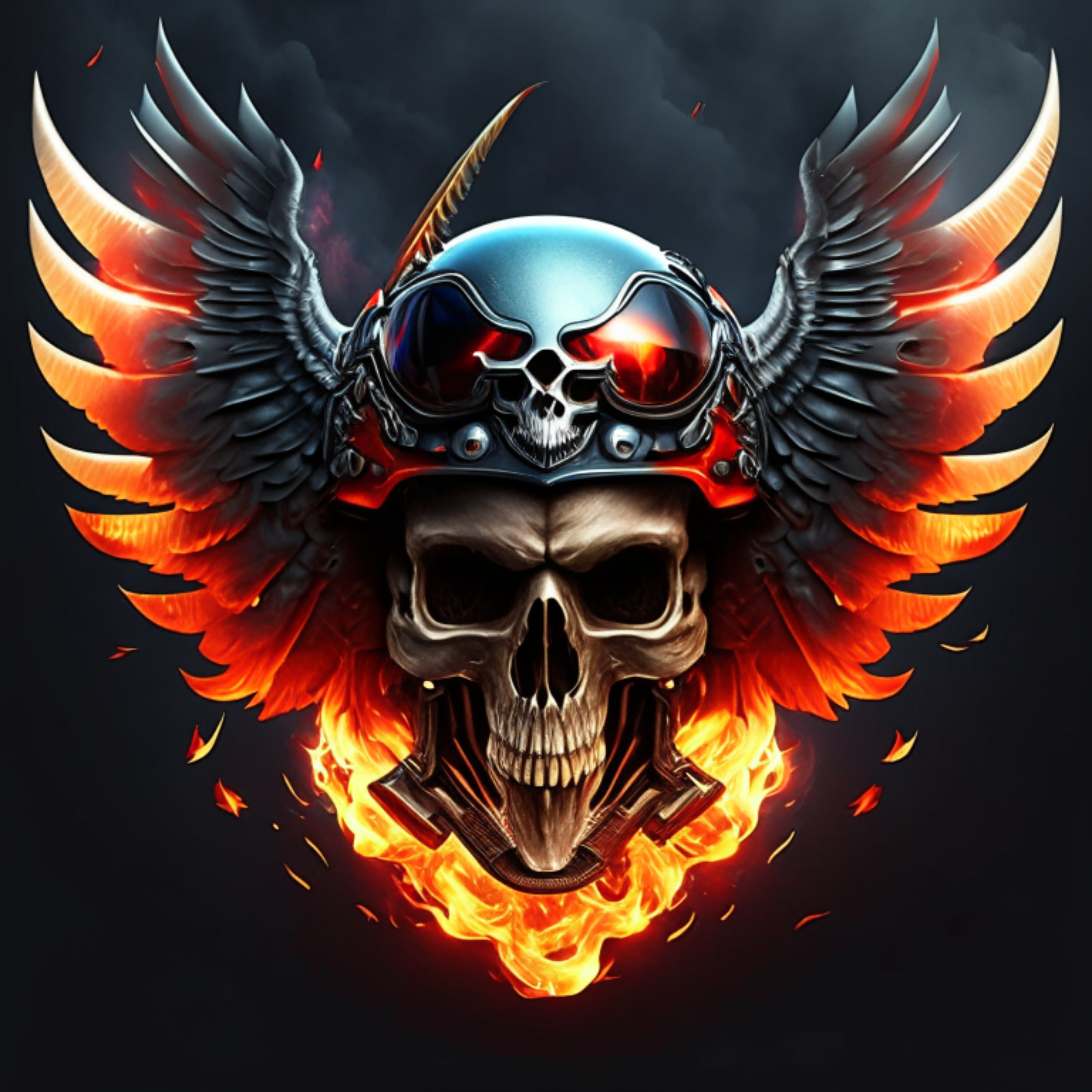 Skull Biker Clipart | 300dpi High Resolution | PNG Graphics | Instant ...