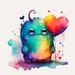 Cute Monster Love Clipart | 300dpi | PNG Graphics | Instant Download ...