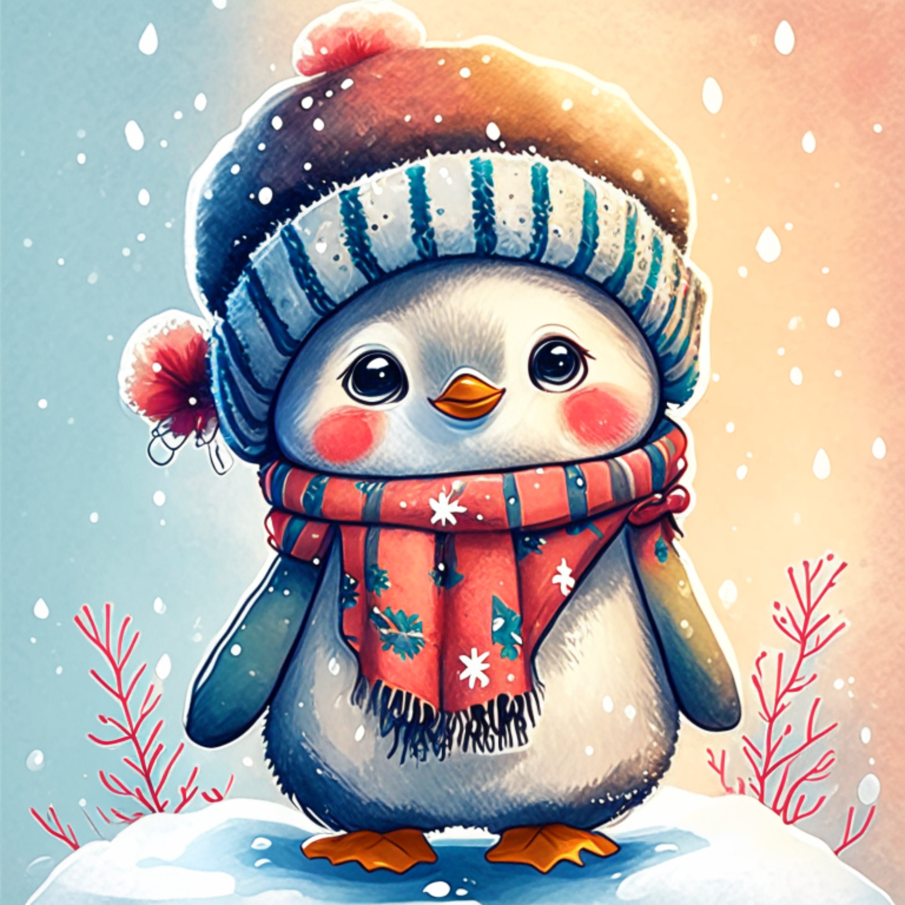 Penguin Clipart 300dpi High Resolution PNG Graphics Instant Download ...