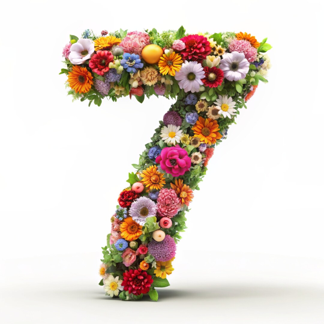 Numbered Flowers Clipart | 300dpi High Resolution | PNG Graphics ...