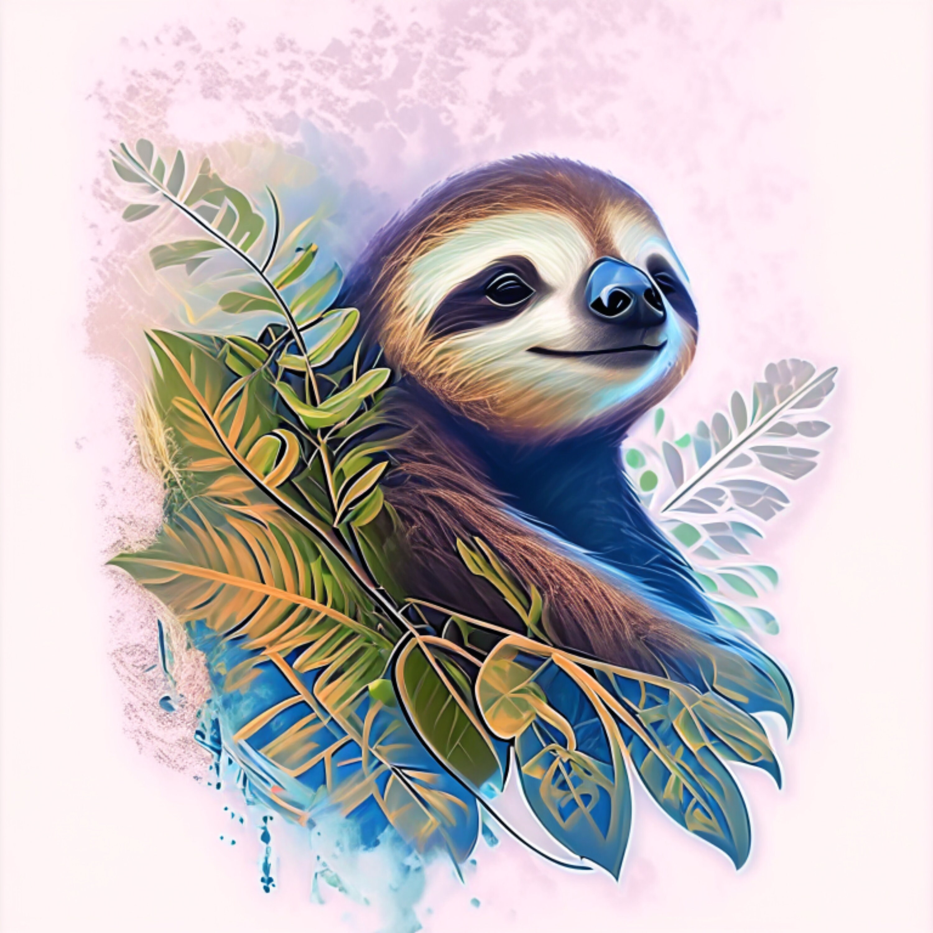 Cute Sloth Clipart 300dpi High Resolution PNG Graphics Instant Download ...