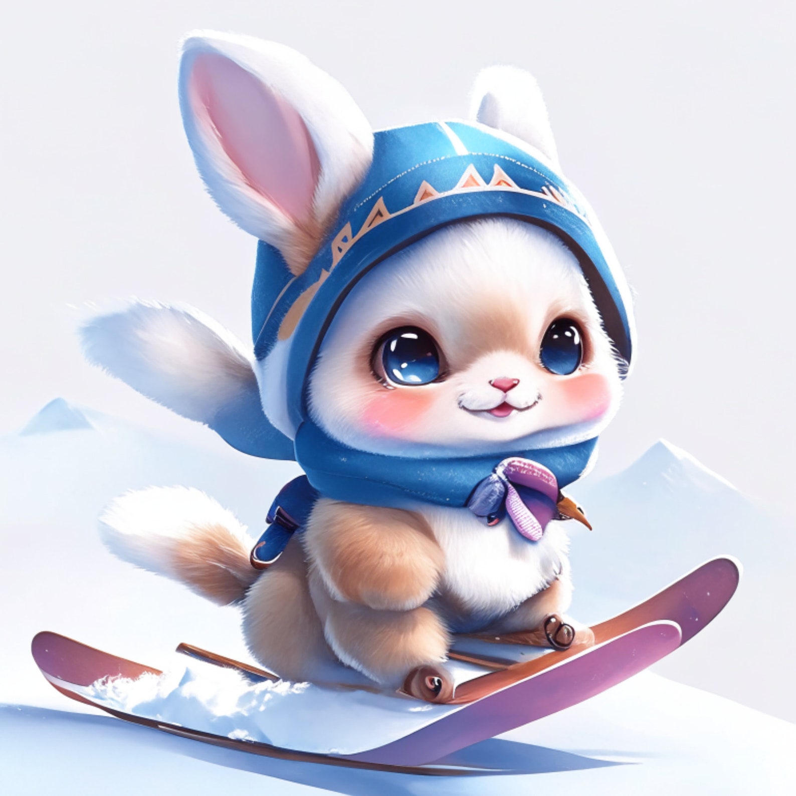 Cute Ski Bunny Clipart | 300dpi High Resolution | PNG Graphics ...