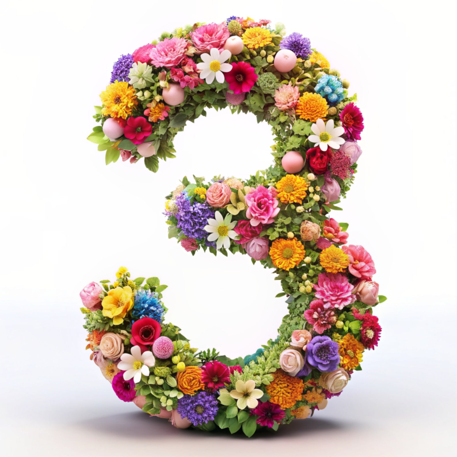 Numbered Flowers Clipart | 300dpi High Resolution | PNG Graphics ...