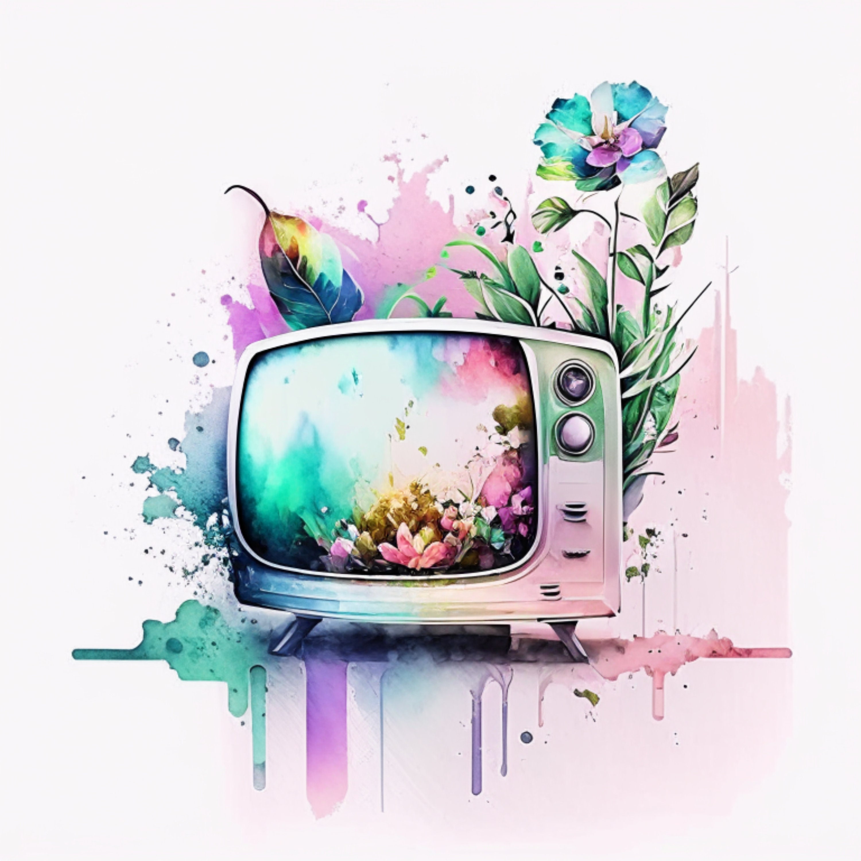 Cute Television Clipart | 300dpi High Resolution | PNG Graphics ...