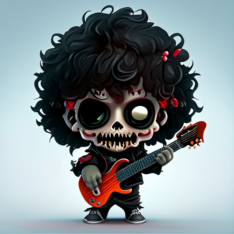 Musician Zombie Clipart | Rock Guitar PNG Graphics (digital Download ...