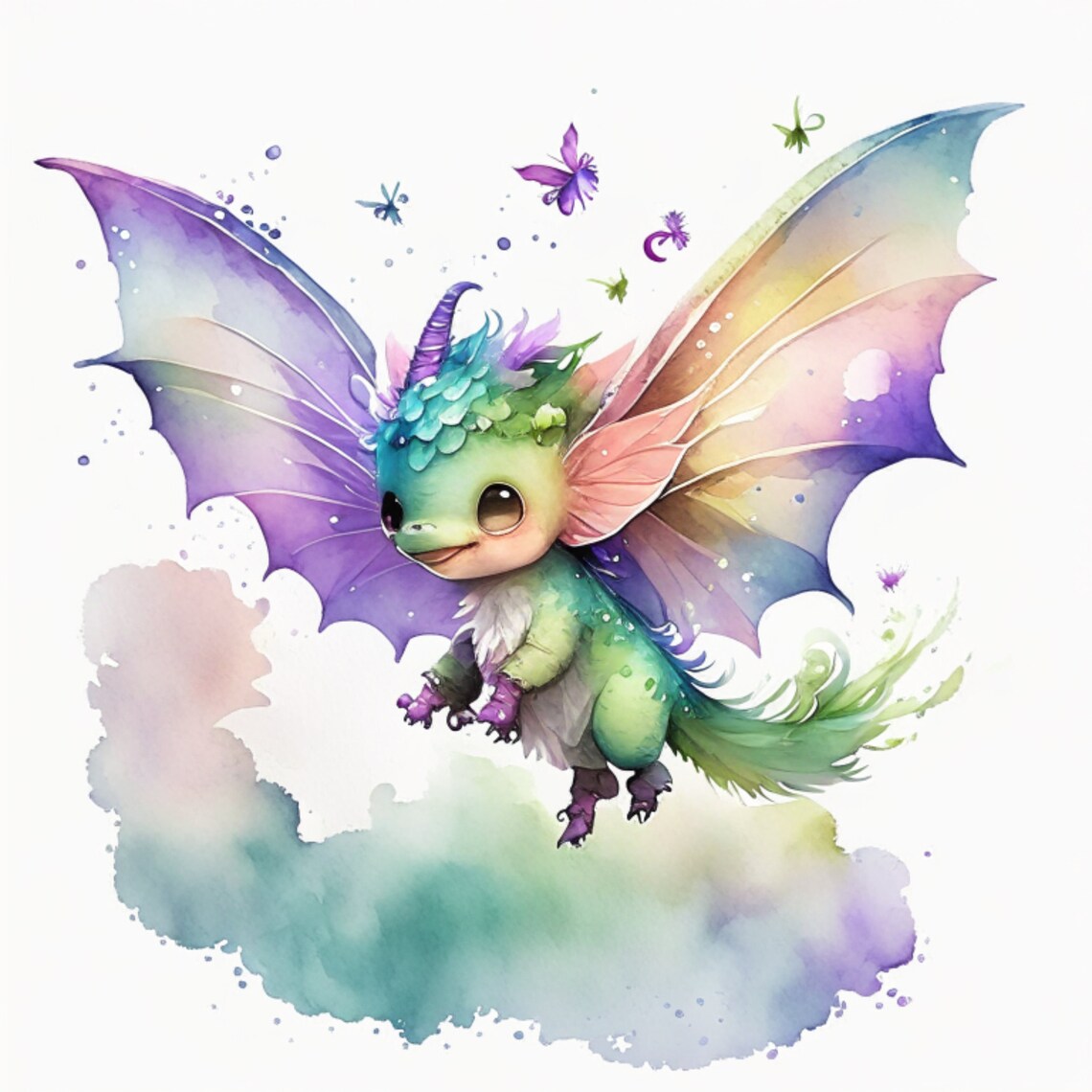 Cute Monster Fairy Clipart 300dpi PNG Graphics Instant Download for ...