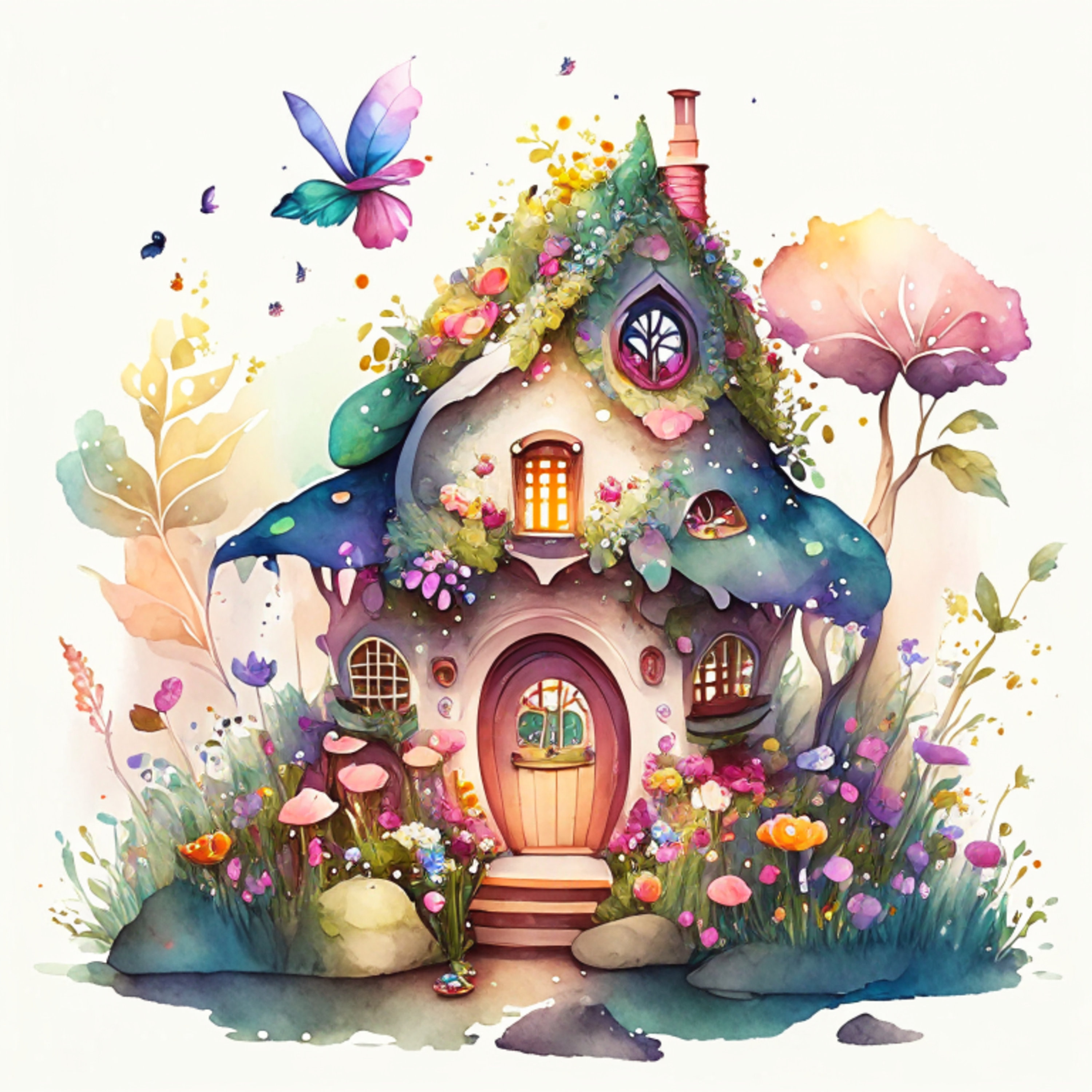 Cute Fairy House Clipart | 300dpi High Resolution | PNG Graphics ...