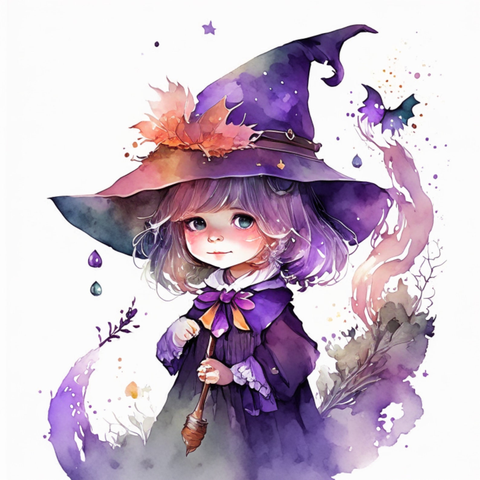 Cute Witch Clipart 300dpi High Resolution PNG Graphics Instant Download ...